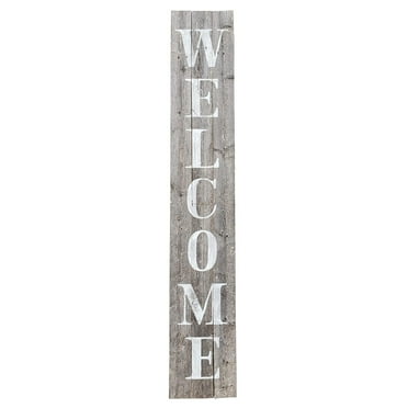 Welcome Sign for Front Door Porch – 5 Feet Tall, Vertical Wooden ...