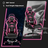 Goplus Gamer's Massage Gaming Chair with Footrest & Reclining Seat ...