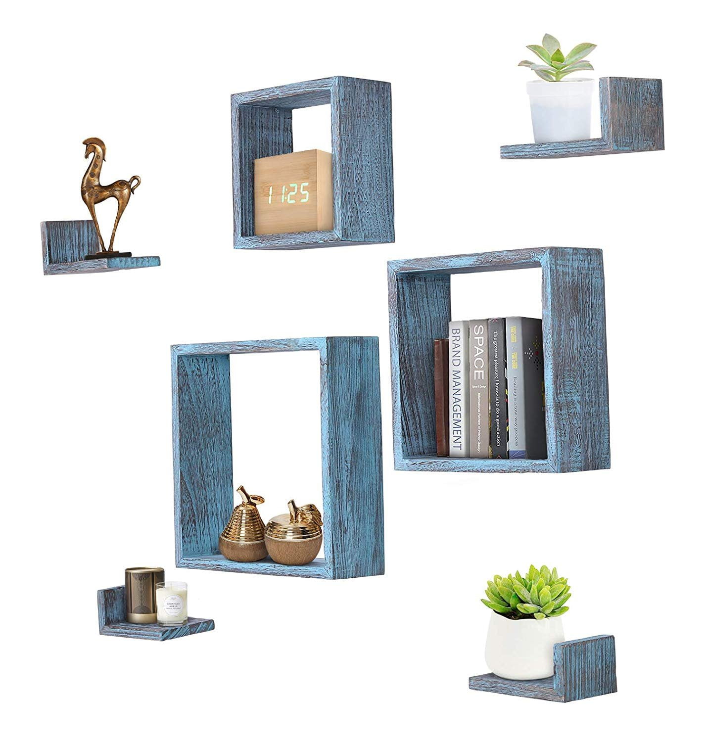 Comfify Rustic Wall Mounted Square Shaped Floating Shelves at Yvonne ... Comfify Rustic Wall Mounted Square Shaped Floating Shelves at Yvonne ...