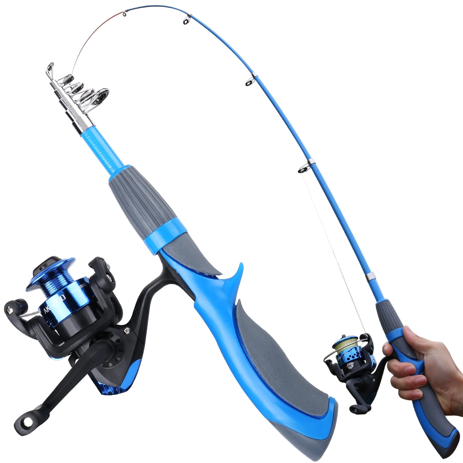 Sougayilang Telescopic Fishing Rod and Spinning Reel Combo Portable ...