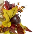 17" Autumn Harvest Apple and Berry Hurricane Glass Pillar Candle Holder ...