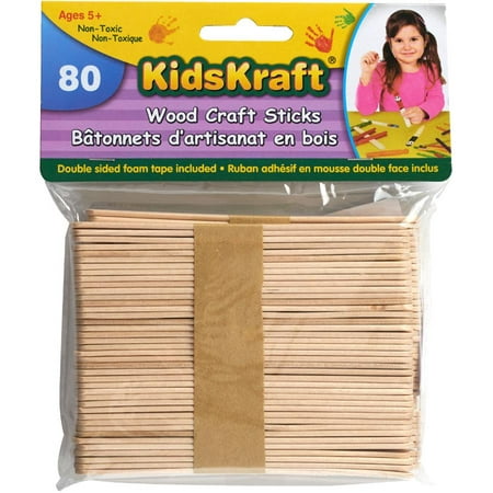 Wooden Craft Popsicle Sticks - 80 Pack | Walmart Canada