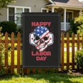 1pc Happy Labor Day American Flag Skull Print Garden Flag,Double Sided ...