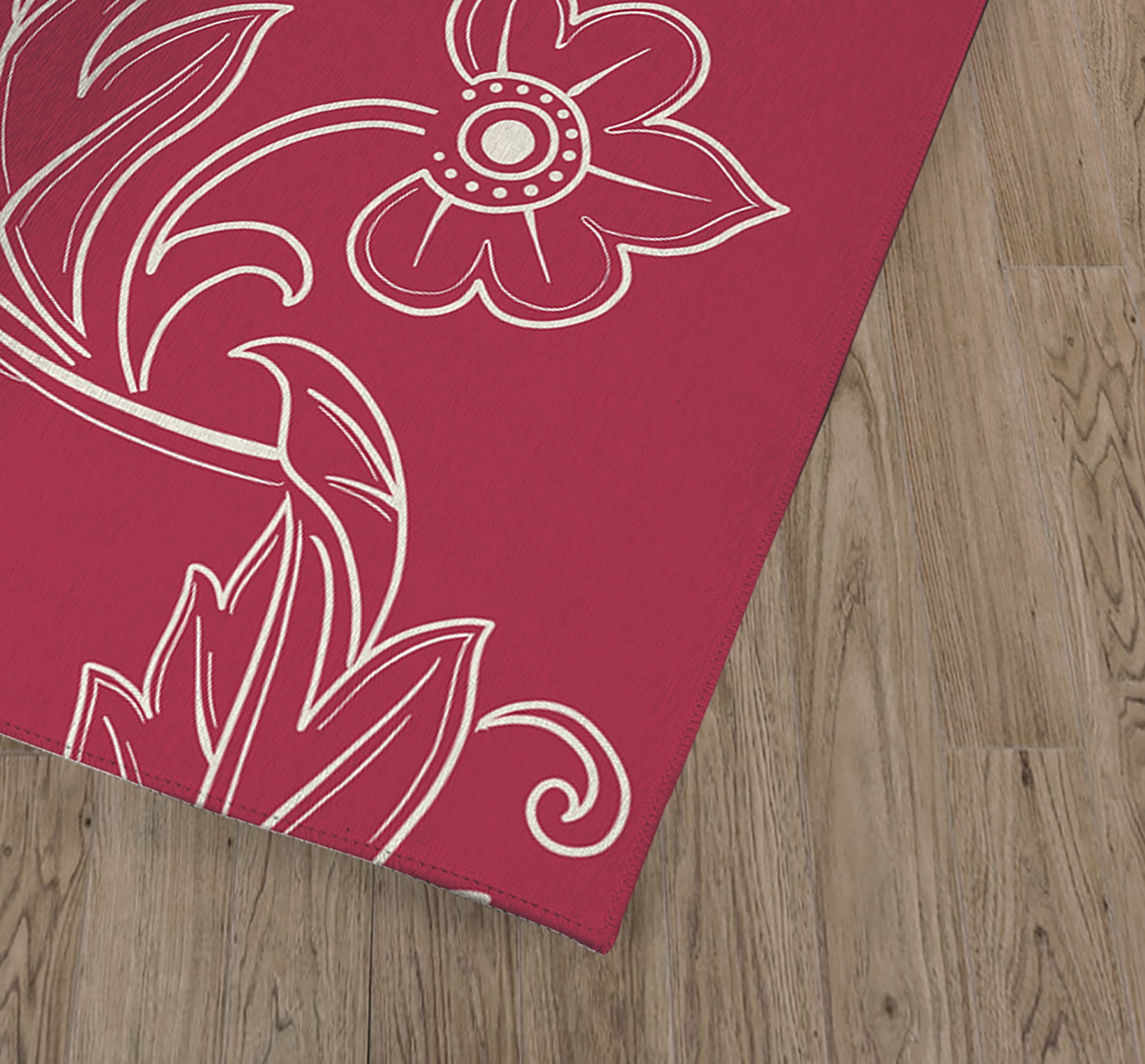 JACOBEAN FLORAL VIVID MAGENTA Area Rug By Kavka Designs - Walmart.com