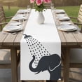 Cartoon Elephant Table Runner 13x90in Non-Slip Cotton Linen Table ...
