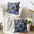 Blue Cream White Boho Pillow Covers 20x20 Set of 2 Carpet Floral ...
