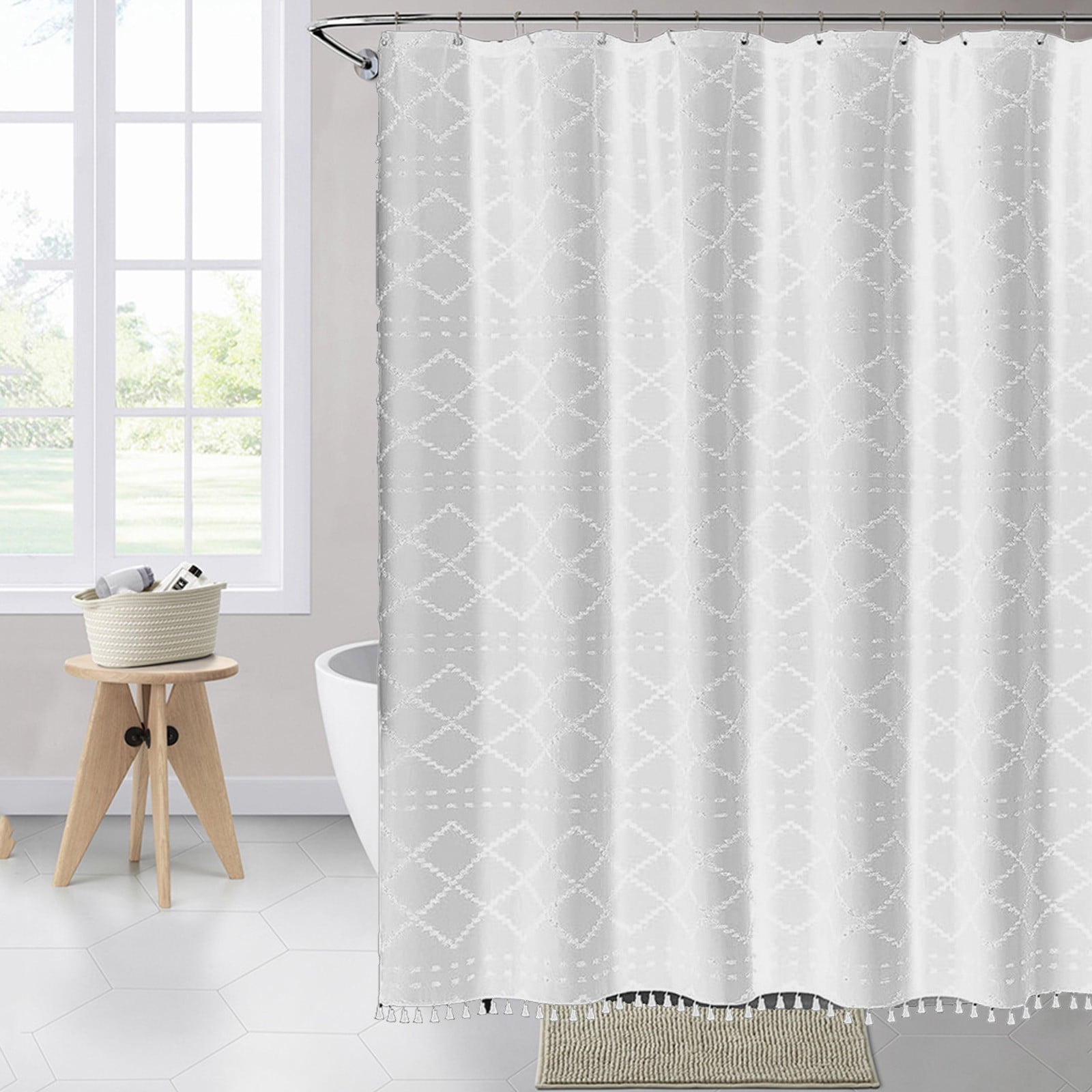 Click here for Dvkptbk White Shower Curtain Fabric  Farmhouse Sho... prices