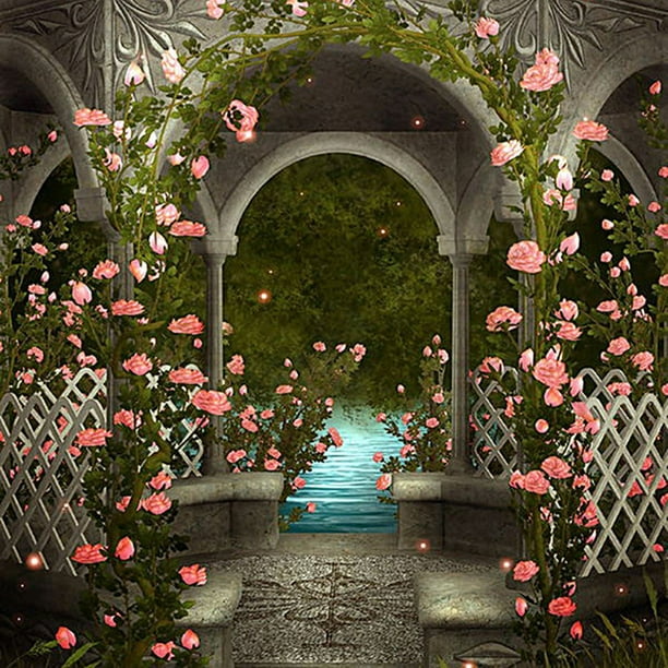 YUSDECOR Photography Backdrop Vintage Style 5x7ft Flower Garden ...