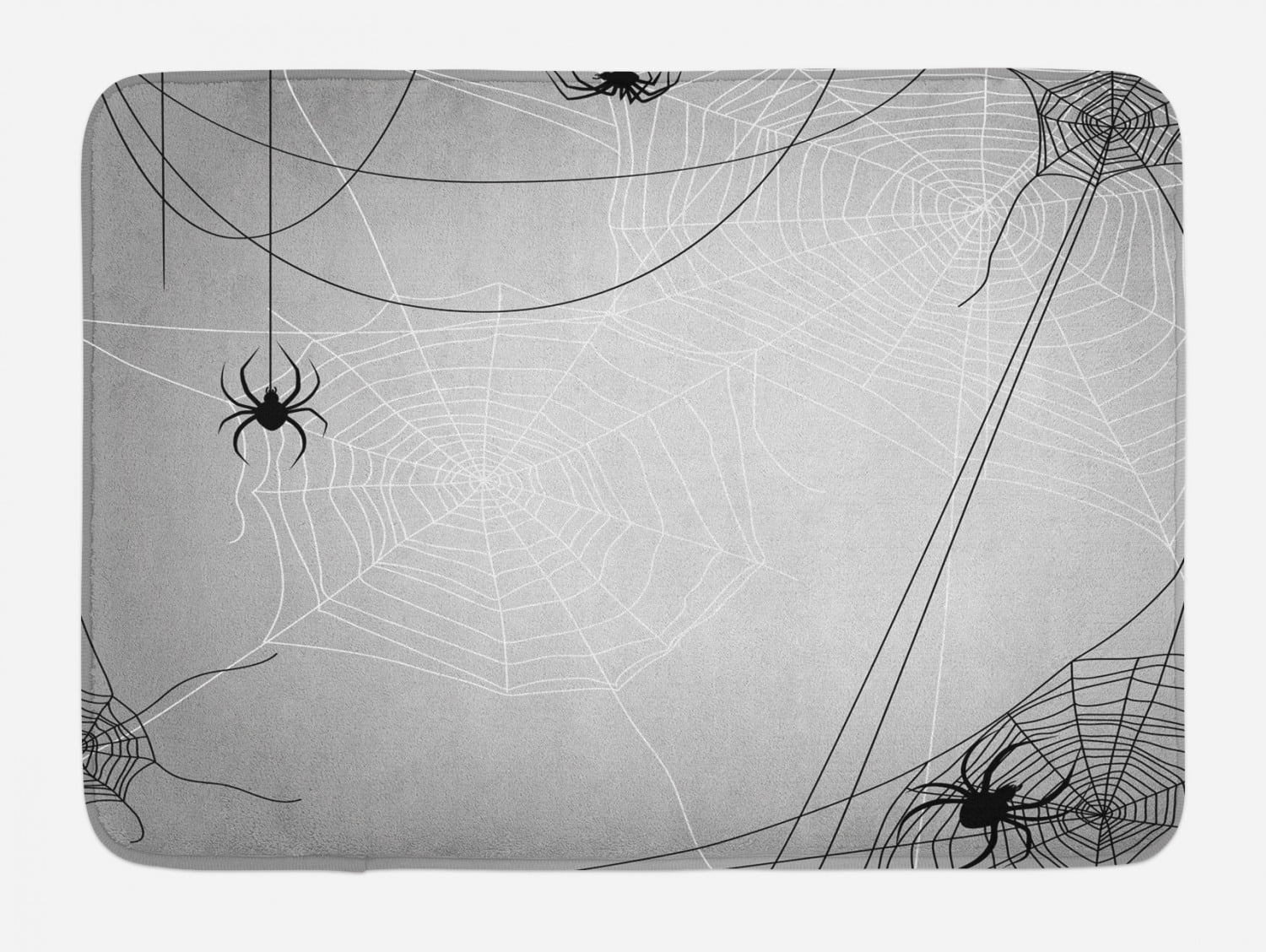 Spider Web Bath Mat, Spiders Hanging from Webs Halloween Inspired ...