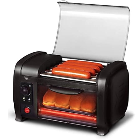 Hot Dog Toaster Oven, 30-Min Timer, Stainless Steel Heat Rollers Bake ...
