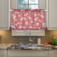 27"x24" Tier Curtains 2 Panels Red Cherry Blossom Print Semi Sheer ...