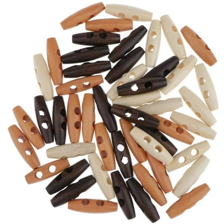 Pack of 50 Toggle Sewing Wood Toggle Buttons Chery Oval | Walmart Canada