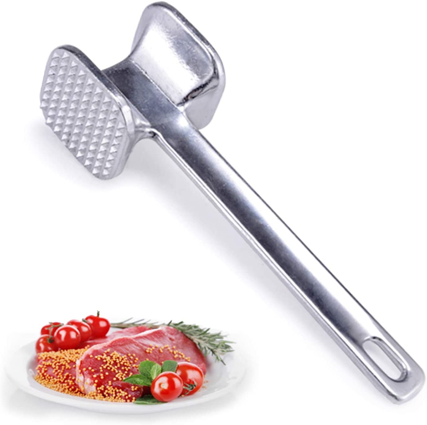 Limei Meat Tenderizer Tool Heavy Duty Meat Mallet Meat Hammer Metal