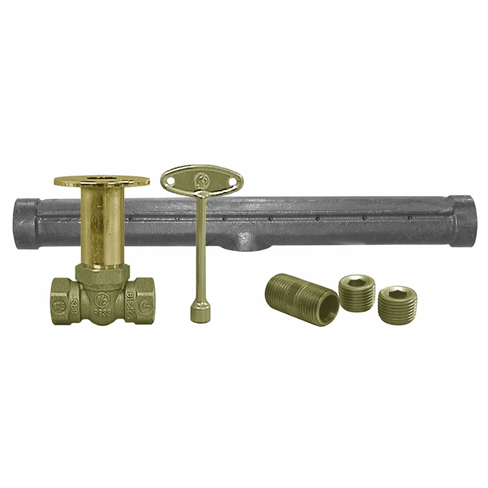 Polished Brass Straight Log Lighter Valve with T-Burner for Natural Gas ...