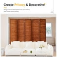 JOSTYLE 5-Panel Divider, Folding Privacy Screen, Bamboo Pinewood Frame ...