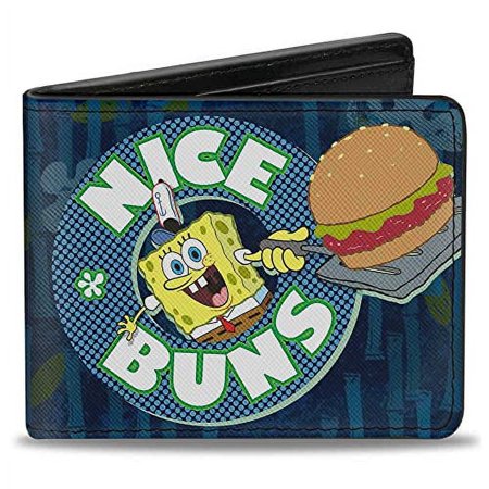 SpongeBob SquarePants Mens Buckle-Down Pu Bifold - Spongebob Nice Buns ...