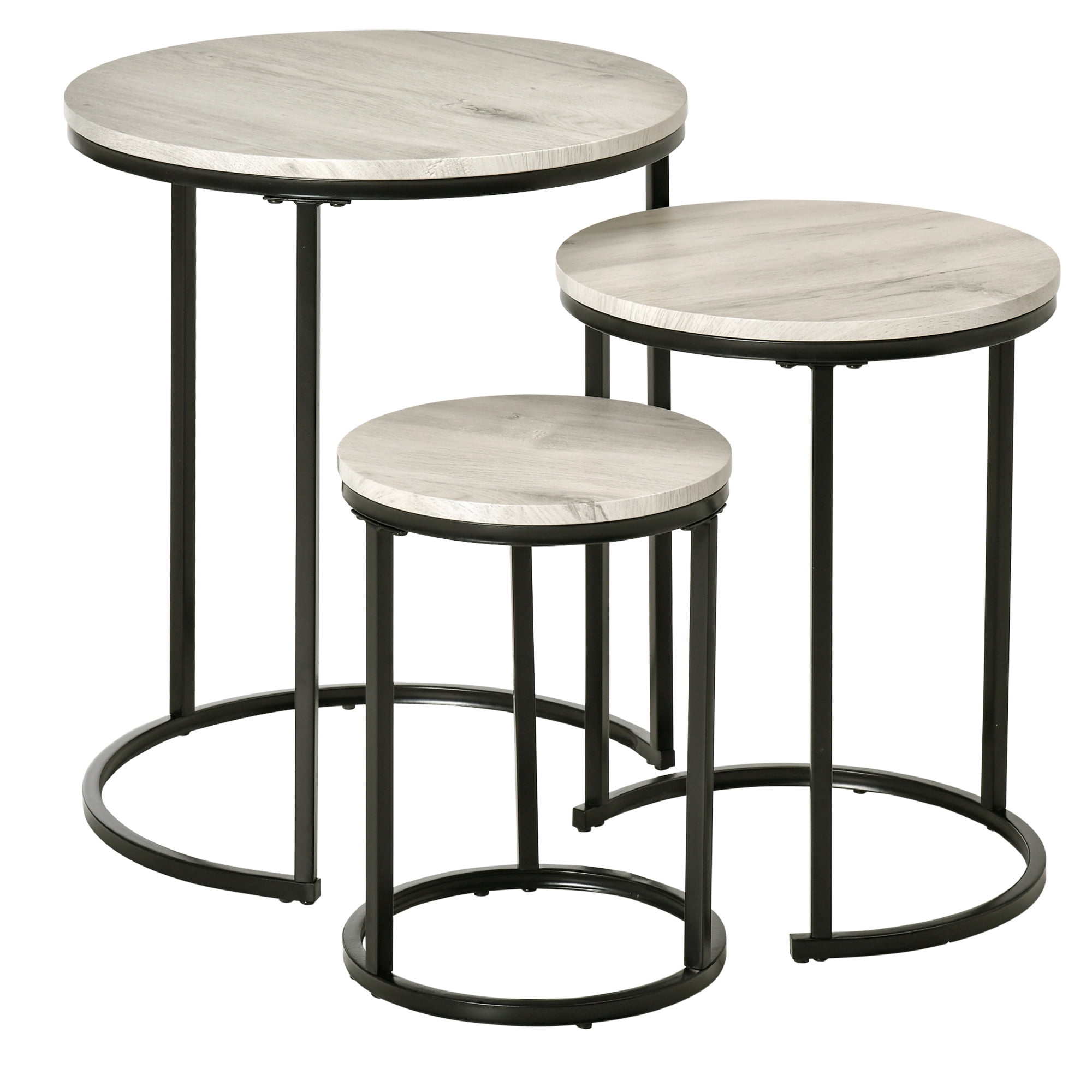Click here for Homcom Nesting Tables Set Of 3  Round Coffee Table... prices