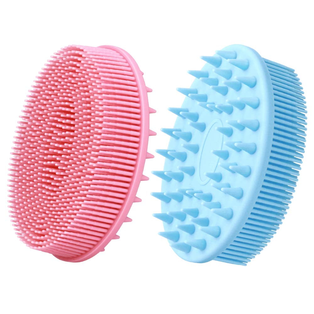 Exfoliating Silicone Body Scrubber for Shower, 2 in 1 Silicone Bath and ...