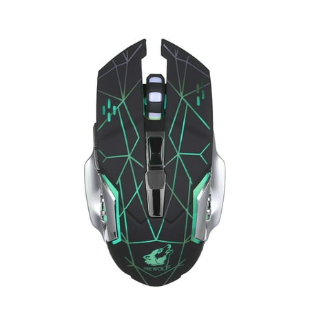 Free Wolf Wireless Gaming Mouse 2400DPI 7 Breathing Lights Adjustable ...