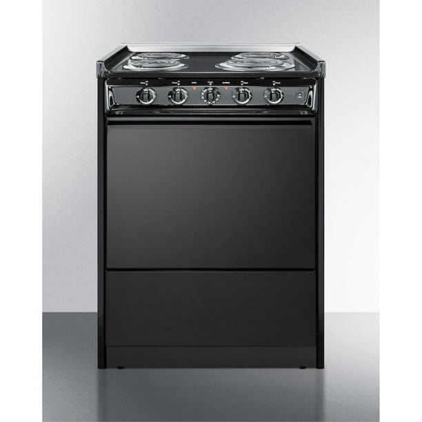24" wide slide-in style electric coil range in black - Walmart.com