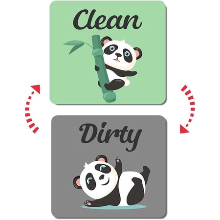 Umtiti Bamboo Panda, Clean Dirty Sign Magnet for Dishwasher, Laundry ...