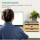 Navaris Desk Organiser Made of Bamboo - Pre-Assembled Office Organiser ...