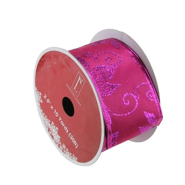 Purple & Pink Solid Wired Christmas Craft Ribbon - Walmart.com