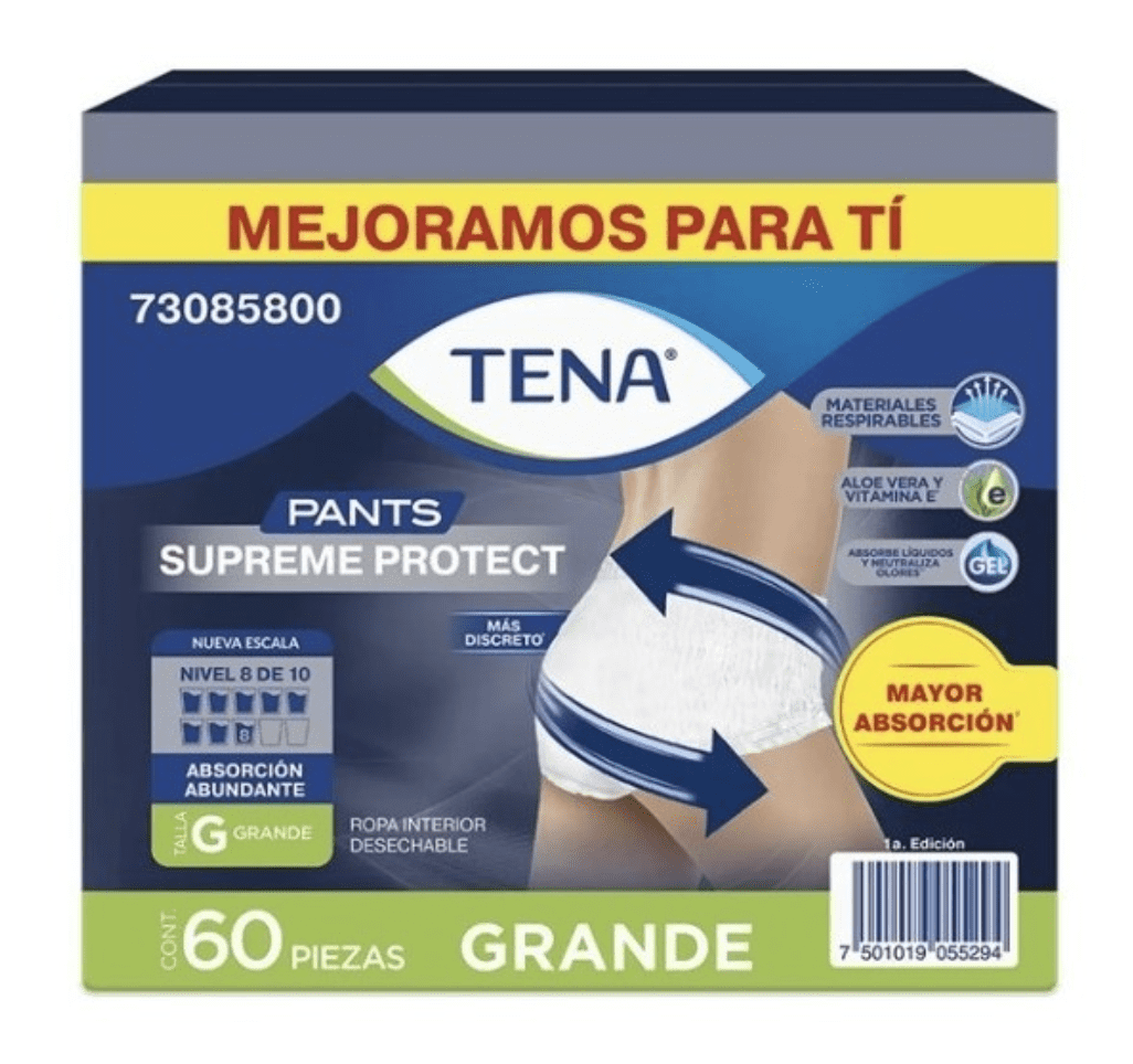 Pants Tena para Adulto 60 Piezas Grande Supreme Protect Tena TenaPantsSupremeGrande | Walmart en ...