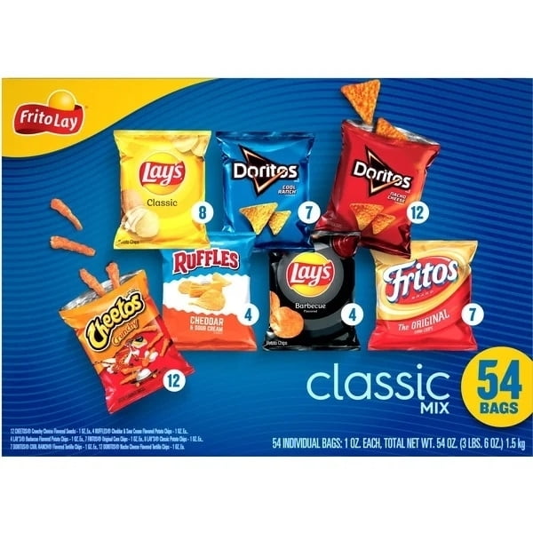 Frito Lay Classic Chips Variety, 1 Ounce (54 Count) - Walmart.com