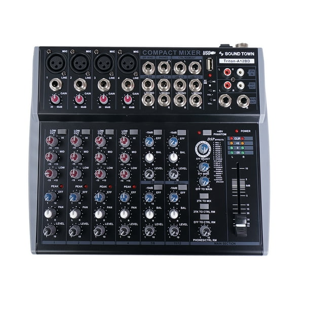 Sound Town Professional 12-Channel Audio Mixer with USB Interface ...