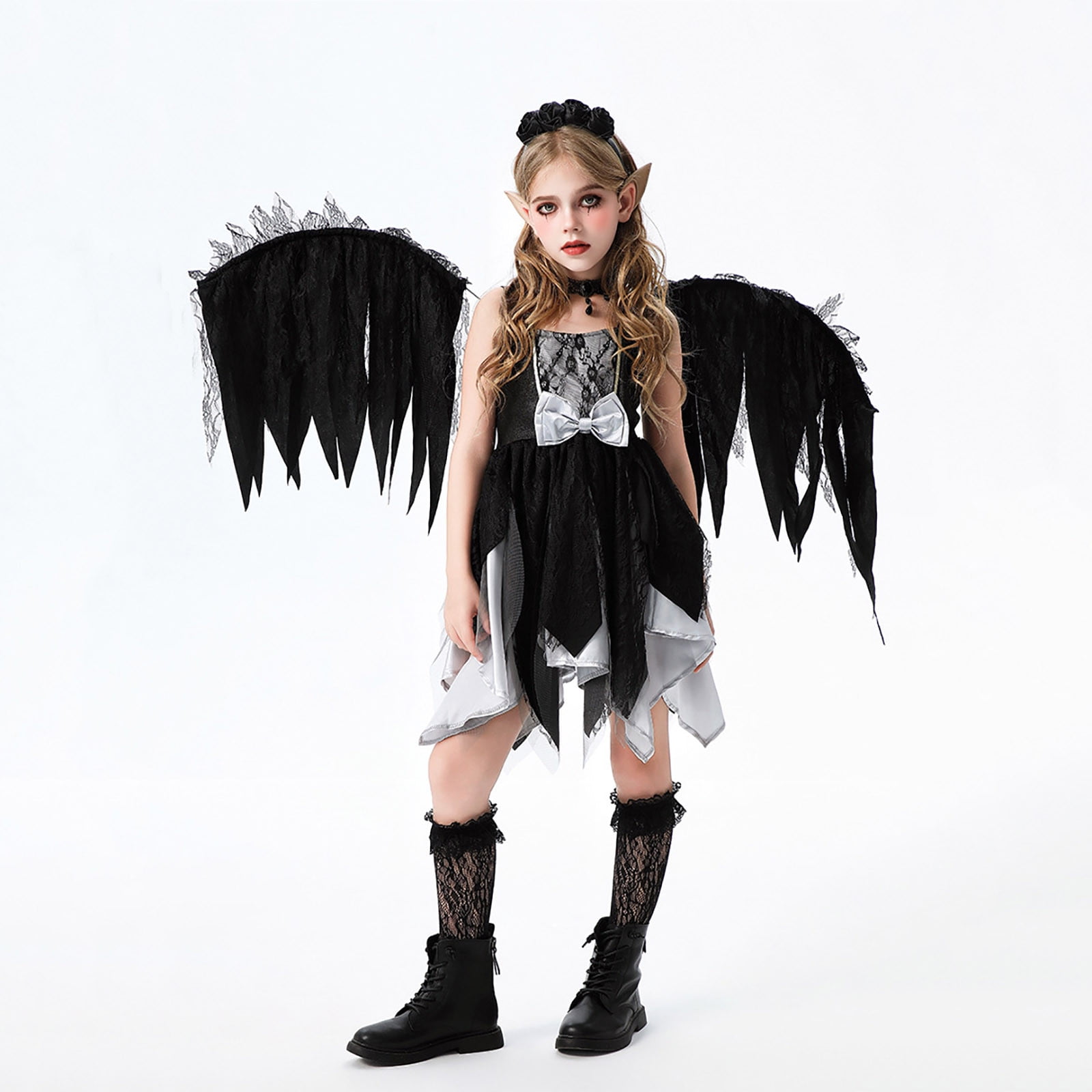 Click here for Wanpidan Girls Halloween Angel Party Dress Black W... prices