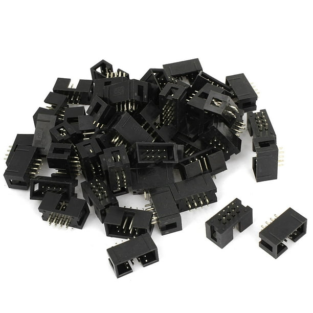 Unique Bargains 50pcs DC3-8P 2 Row 8 Pin 2.54MM JTAG Connector for Flat ...