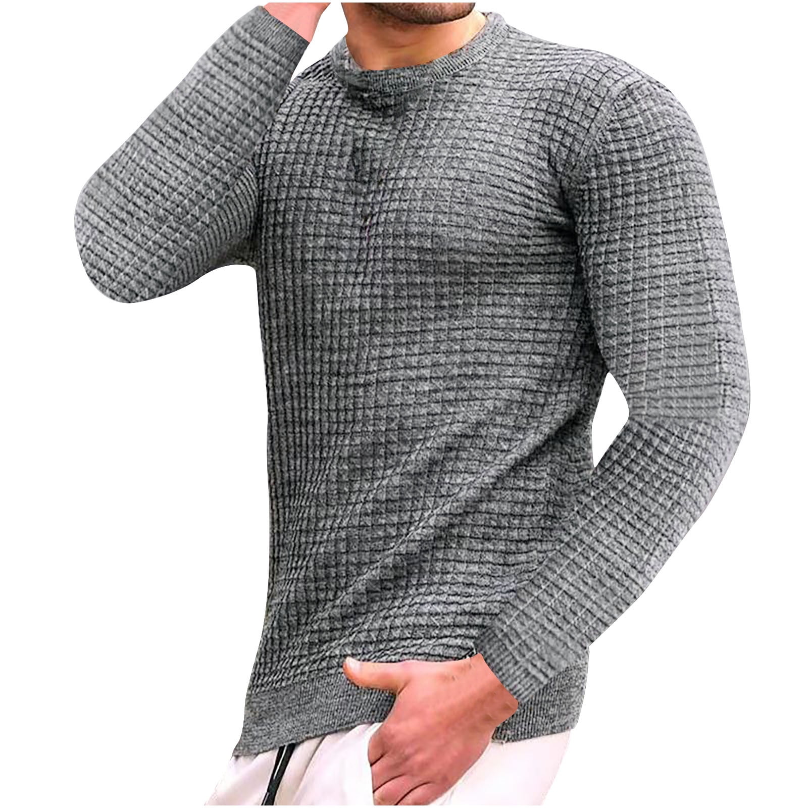 Click here for Jalioing Long Sleeve Crew Neck T Shirt For Men Sol... prices