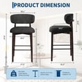 Memoryfield Upholstered Bar Stools Set of 2, Counter Height Barstools ...
