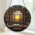 Open Book Design Stained Glass Style Panel – Decorative Window Art ...