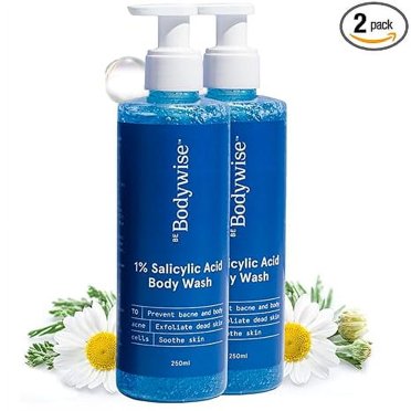 Be Bodywise 1% Salicylic Acid Body Wash, 750Ml With Loofah (Pack Of 2 ...