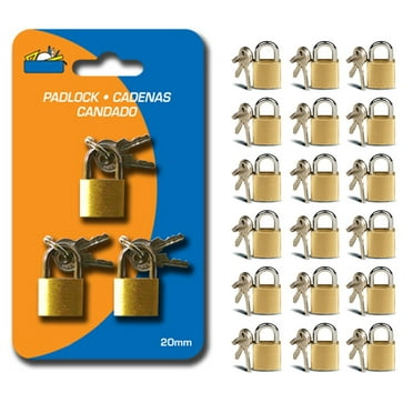 Walmart Mini Brass Padlocks, Set of 6, Small Security Locks with Keys ...