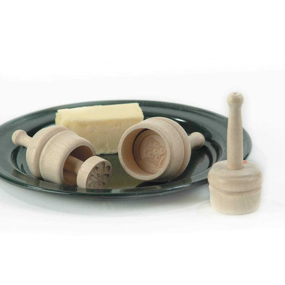 Carved Wooden Butter Molds Set of 3 Sizes with Assorted Patterns ...