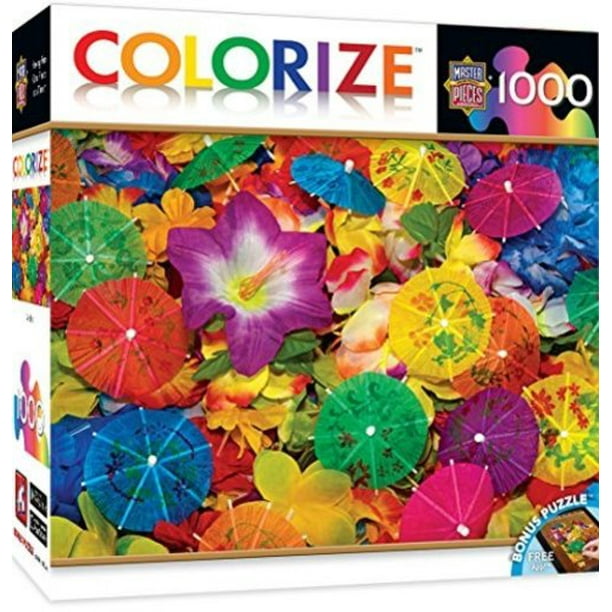 MasterPieces Colorize Aloha! - Drink Umbrellas 1000 Piece Jigsaw Puzzle ...