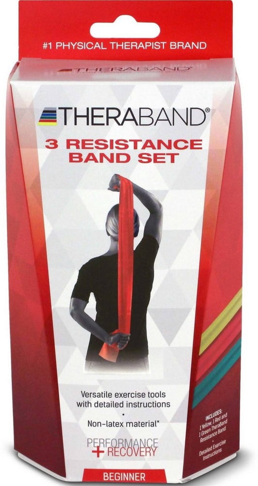 3 Pack - Thera-Band Latex-Free Resistance Bands 3-Pack, Beginner 1 ea ...