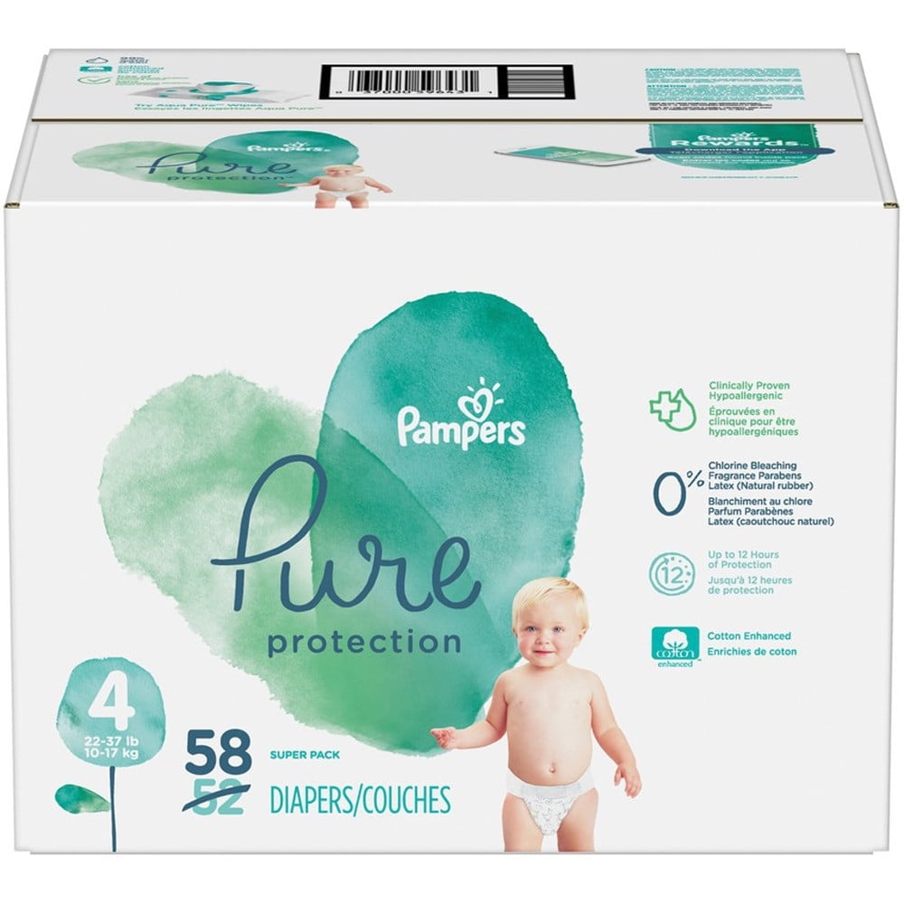 Pampers Pure Protection Diapers Super Pack Size 4 -- 58 Diapers ...