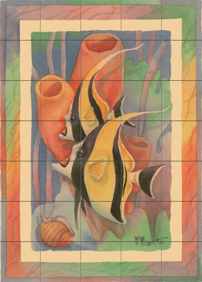 Tile Mural Bathroom Backsplash - Moorish Idol Duo Antique - by Paul ...