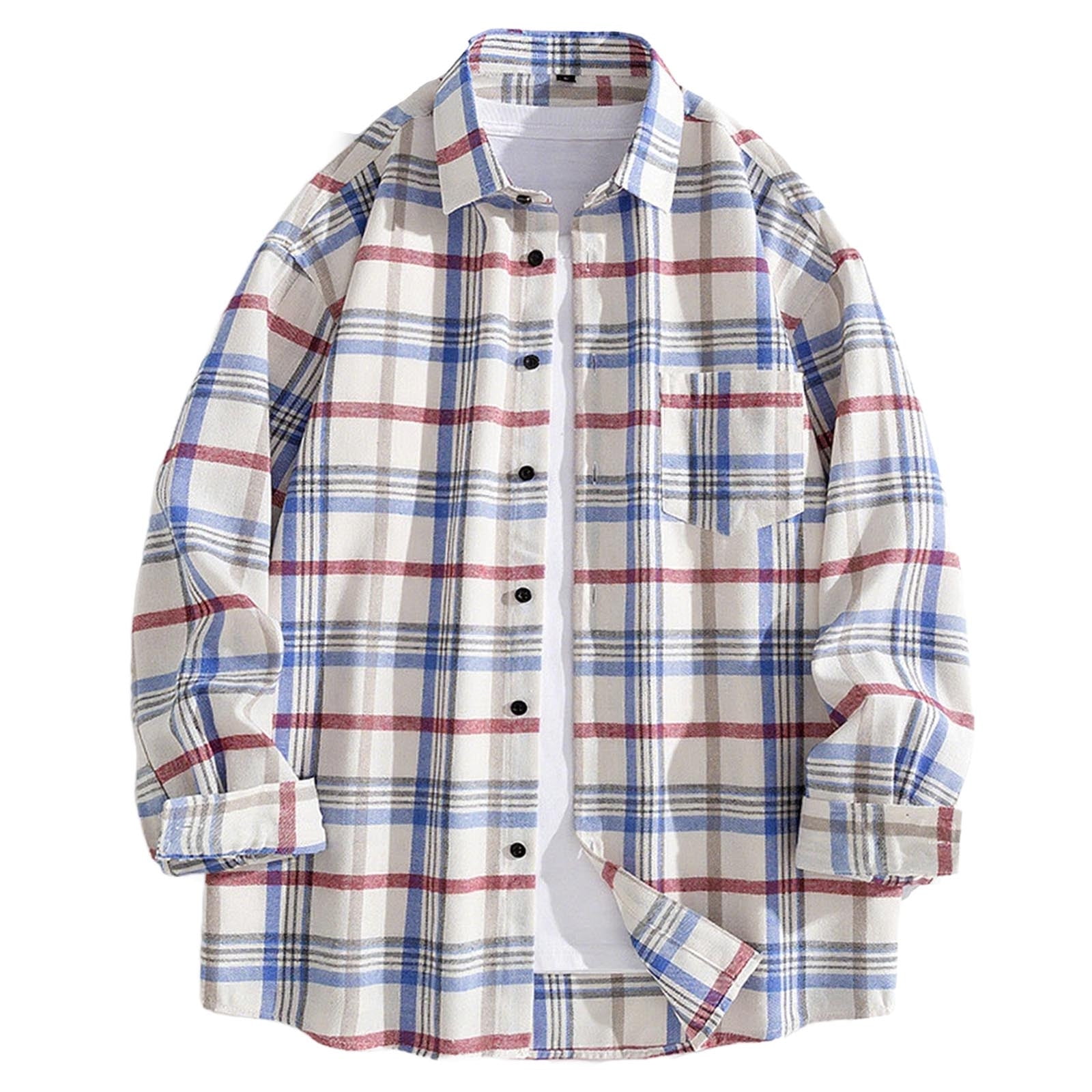 Click here for Lnwuy (M-5xl) Mens Big And Tall Flannel Shirts Lon... prices