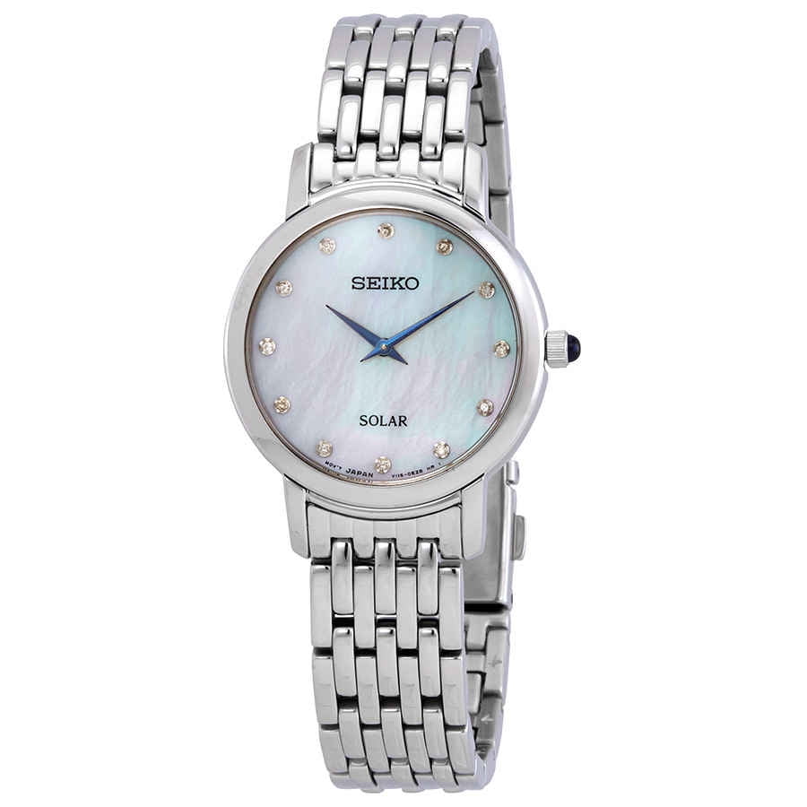 Seiko Women's Dress Quartz Stainless Steel Watch Silver-Toned SUP397 ...