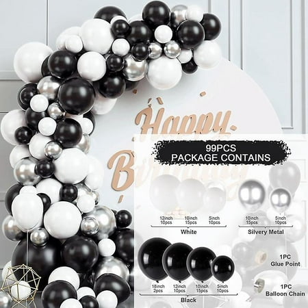 Black Gold Balloon Garland Arch Kit Confetti Latex Balloon 30th 40th ...