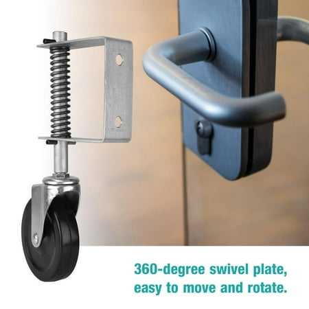 LHCER 4 Rubber Gate Wheel Spring Loaded Swivel Caster Heavy Duty 220lbs ...