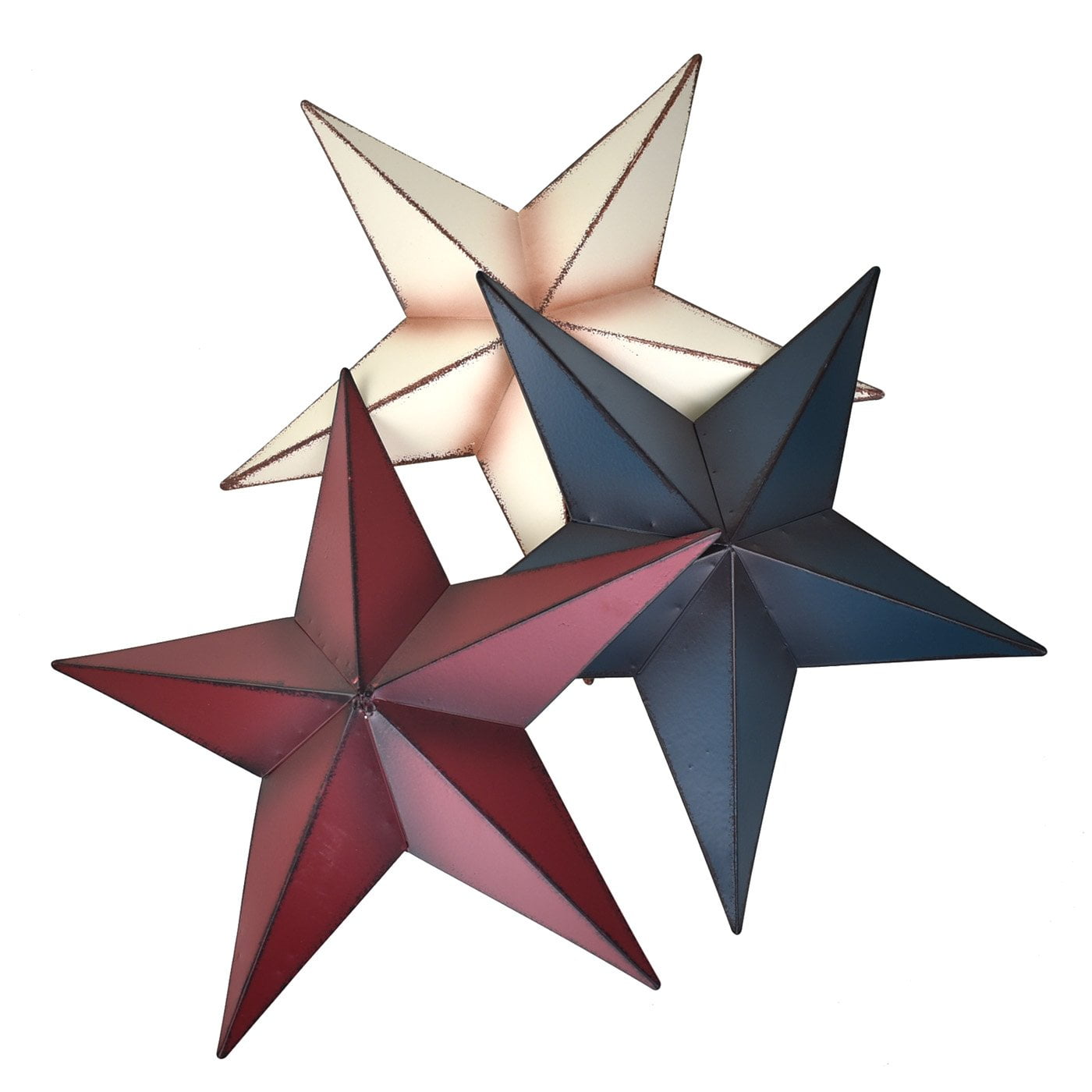 Rustic Metal Star Wall Decor, Assorted Colors, 10-Inch, 3-Piece ...