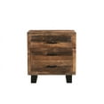 HomeRoots 521225 30 in. Distressed Three Drawer Wood & Metal Nightstand ...