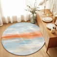 Abstract Sunset 3.3ft Non Slip Round Area Rug Orange Blue Gradient Oil ...