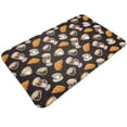 Bathroom Rugs Non Slip Washable - Bread & Coffee Print Black Kitchen ...